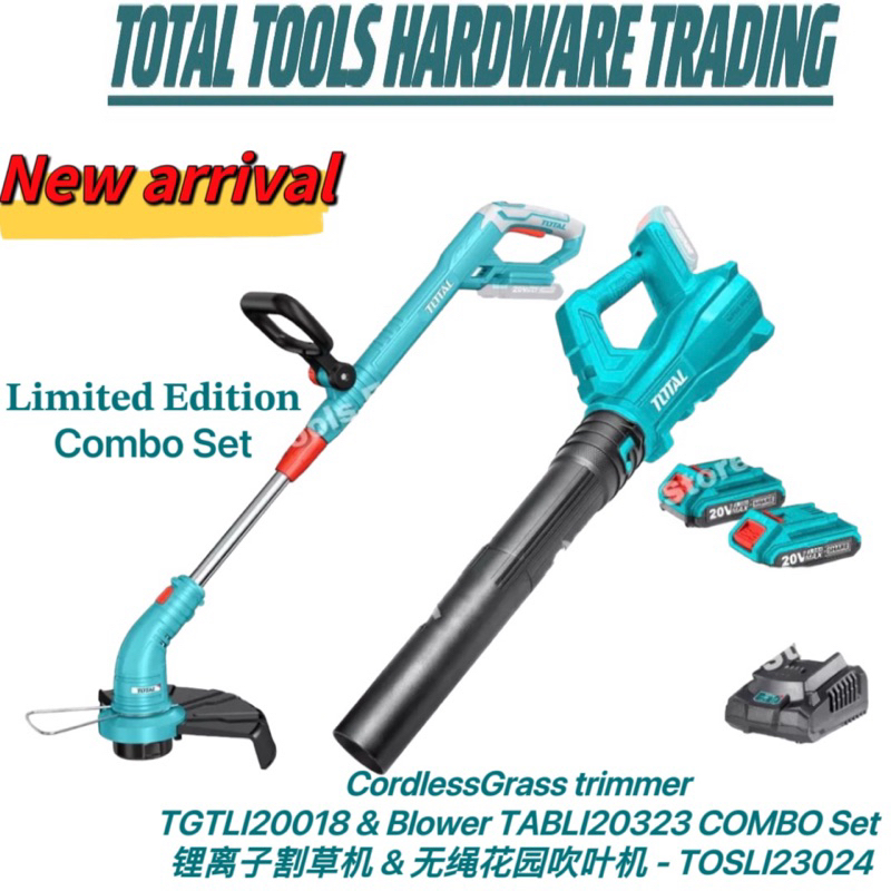 TOTAL (𝐋𝐢𝐦𝐢𝐭𝐞𝐝 𝐄𝐝𝐢𝐭𝐢𝐨𝐧) Cordless Grass trimmer TGTLI20018 & Blower ...