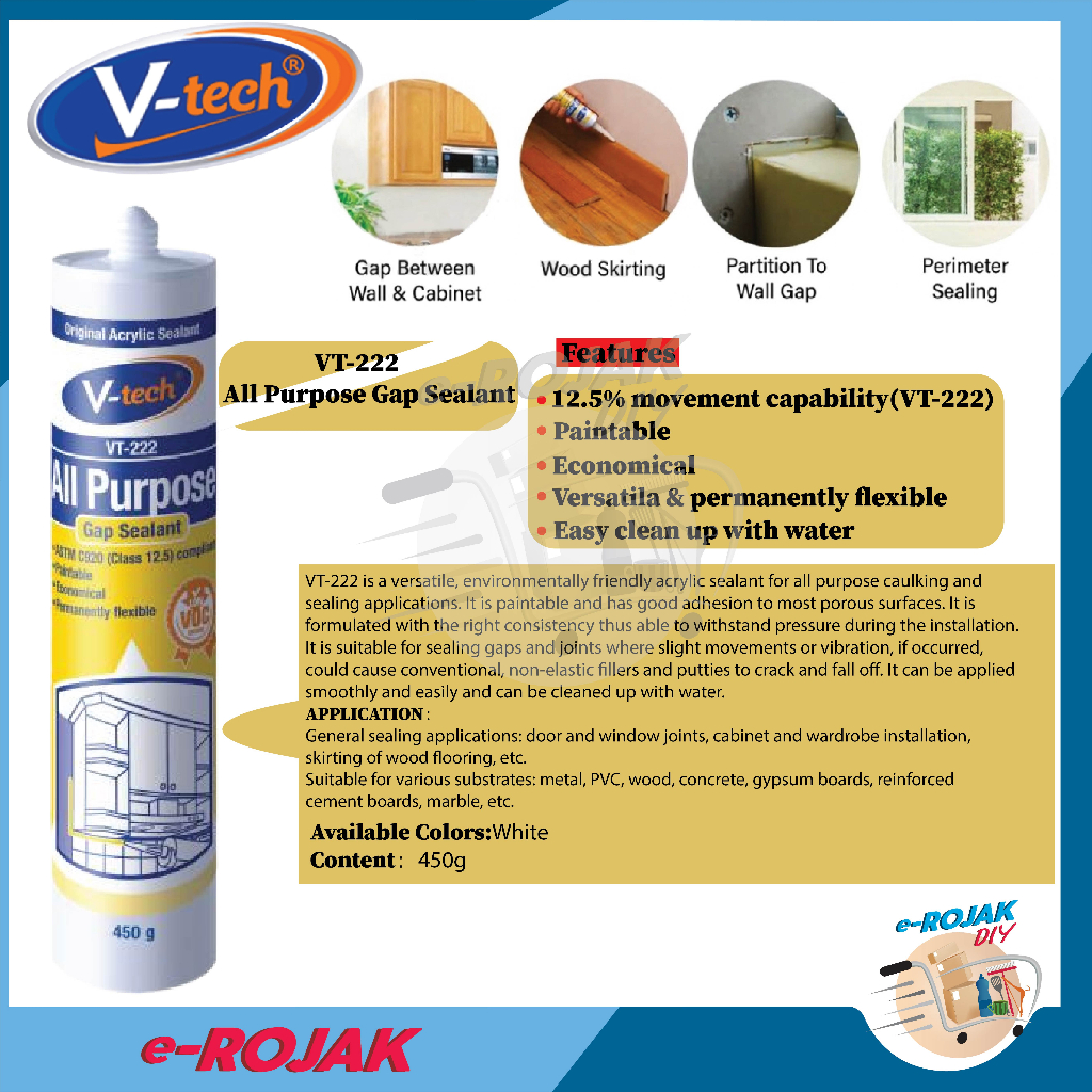 V-Tech Silicone Sealant & Adhesive Sealant 硅酮密封胶和粘合密封胶 | Shopee Malaysia