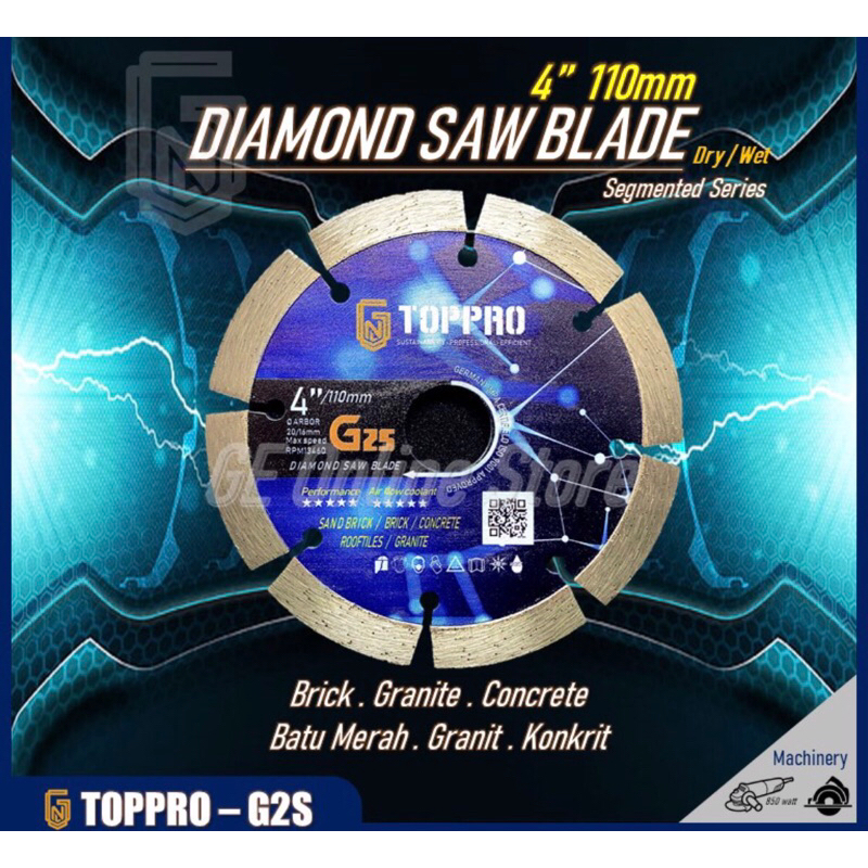 Toppro 4”/110mm - G2S Diamond Saw Blade - Wet & Dry | Shopee Malaysia