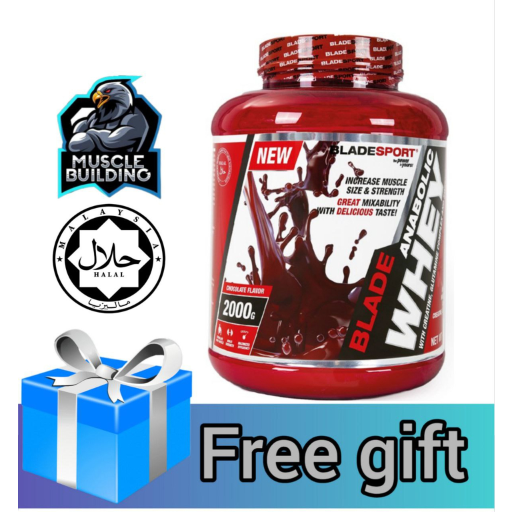 Halal | 30G Protein Blade Sport Anabolic Whey With Creatine & Micellar Casein original 100 % ...