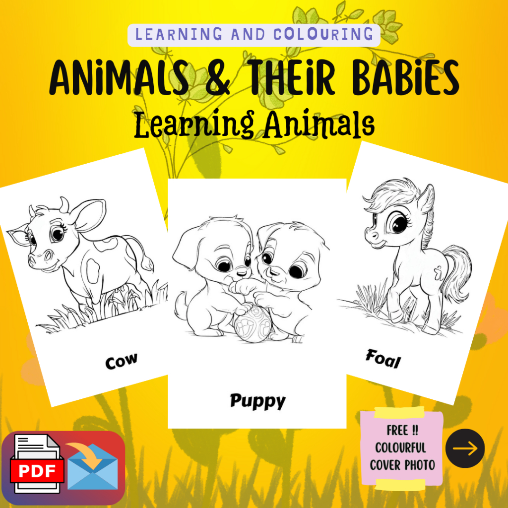 My First Learn & Coloring Book (Animal & Their Babies) | Shopee Malaysia