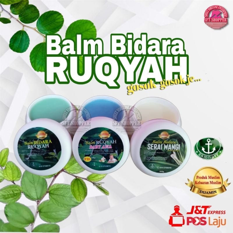 BALM BIDARA RUQYAH 100g Menyegarkan Gangguan Senggugut Sakit Sendi ...