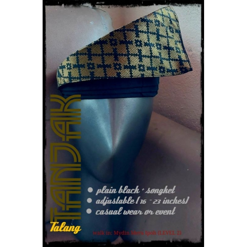 Tanjak Black Songket Free Size Tengkolok Melayu | Shopee Malaysia