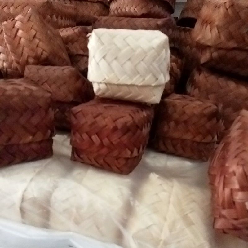 besek bambu 6cm X 6cm 1pair wedding gift bunga telur goodies box gula ...