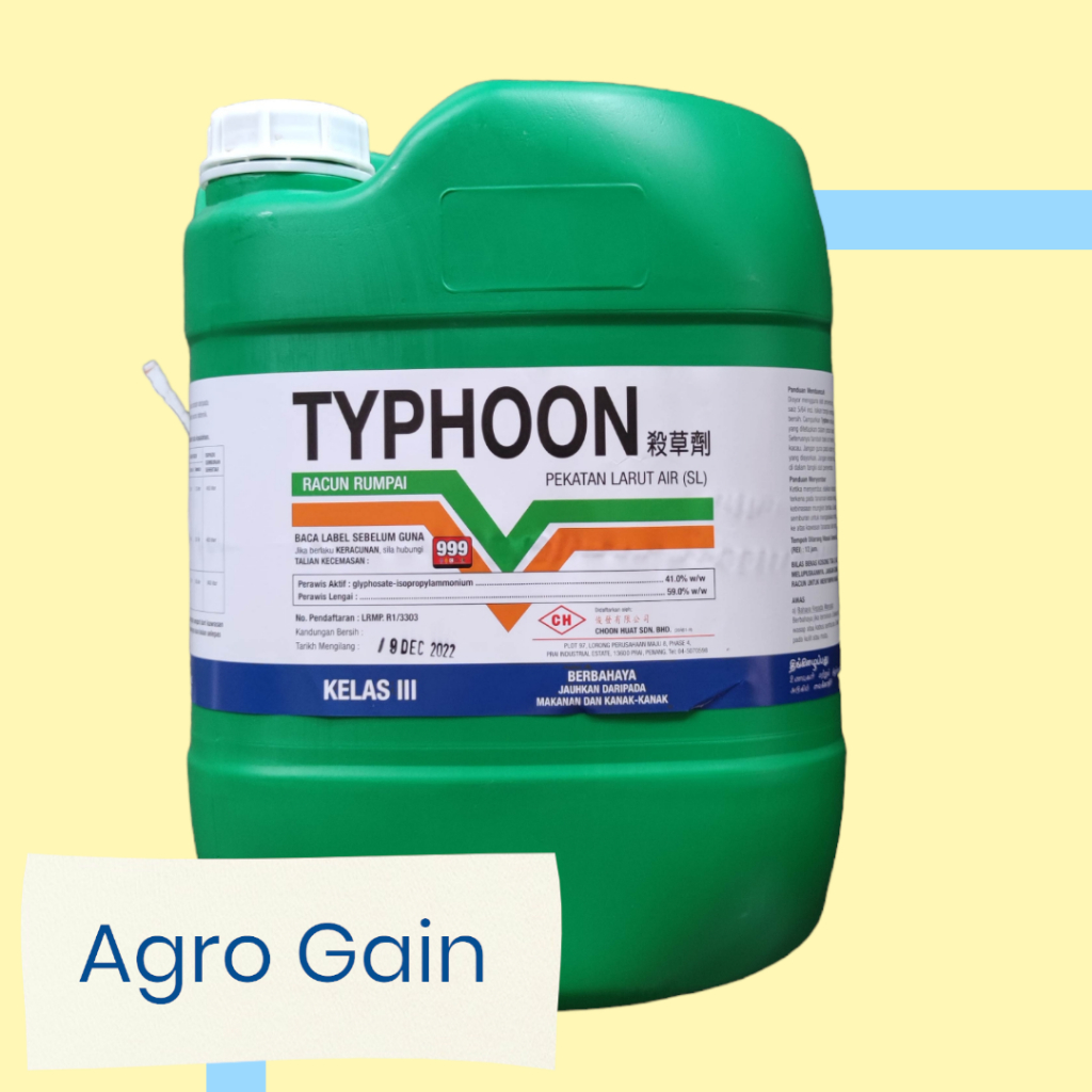 20L Typhoon Glyphosate 41% Weed Killer Herbicide ( Racun Rumpai / Racun ...