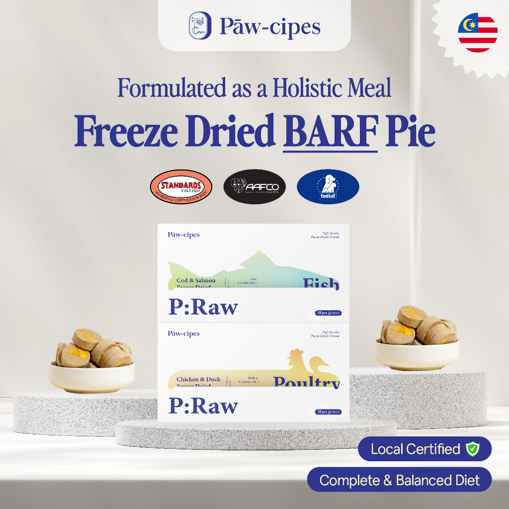 Paw-cipes Freeze Dried BARF Pie Formula P:Raw Premium Cat/Dog Food ...