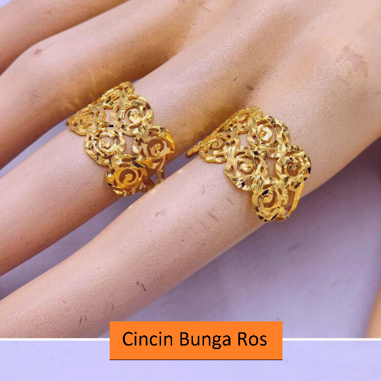 Cincin Bunga Rose Emas 916 Original | Shopee Malaysia