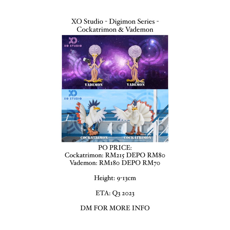 XO Studio - Digimon - Cockatrimon & Vademon | Shopee Malaysia