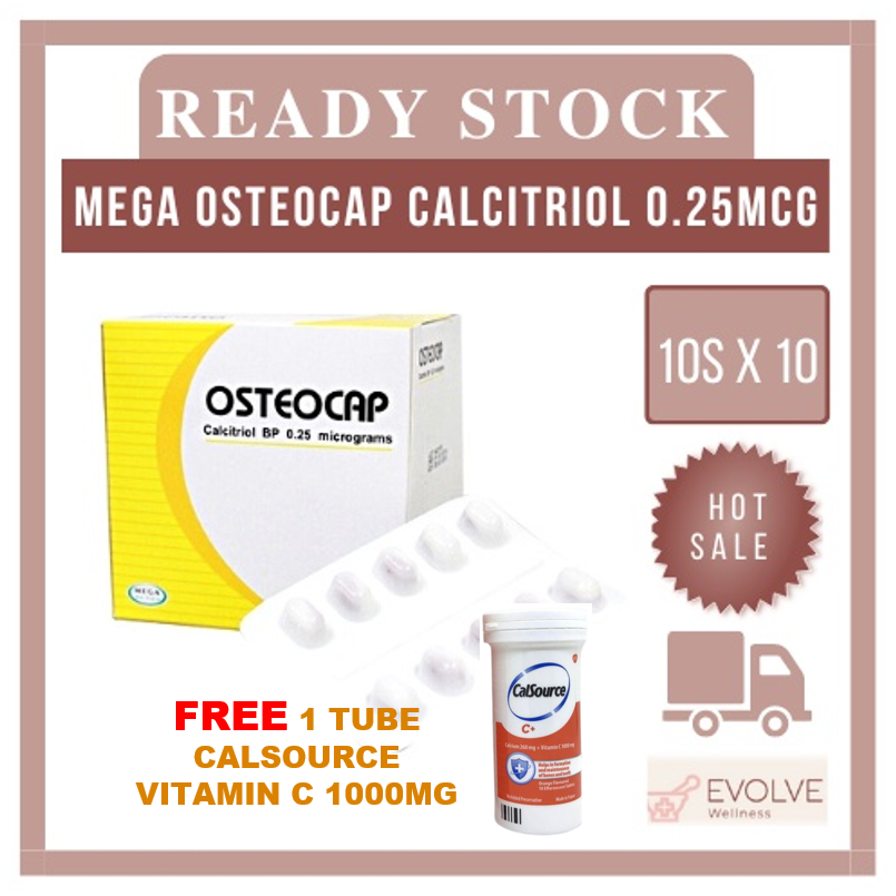 [FREE VITAMIN C] MEGA OSTEOCAP CALCITRIOL BP 0.25mcg 10S X 10 EXP 15/09 ...
