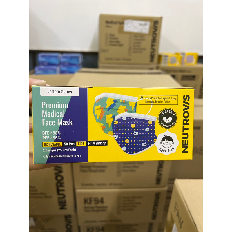 【Ready Stock】Neutrovis Face Mask 3ply（Kids）（50pcs） | Shopee Malaysia