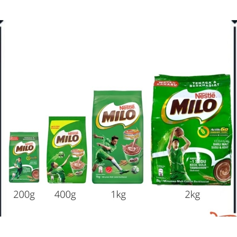 Milo /nestle/200g/400g/ 1kg/2kg/3.2kg | Shopee Malaysia