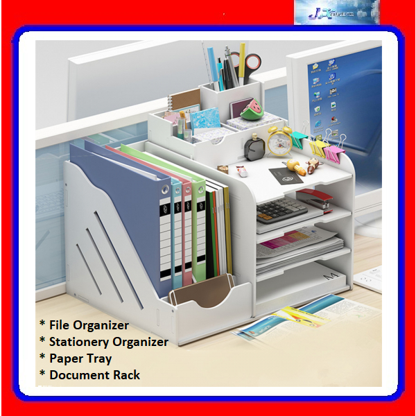 Document Rack Office Table Storage File Organizer Paper Tray Stationery ...