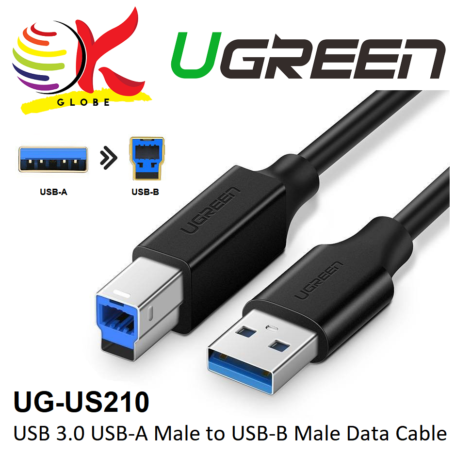 UGREEN USB 3.0 USB-A MALE TO BM USB-B MALE DATA CABLE, USB 3.0 TYPE-A ...