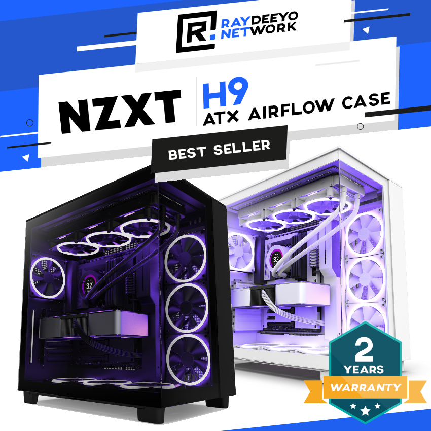 NZXT H9 Elite / H9 Flow Premium Dual-Chamber Mid-Tower Airflow Case ...