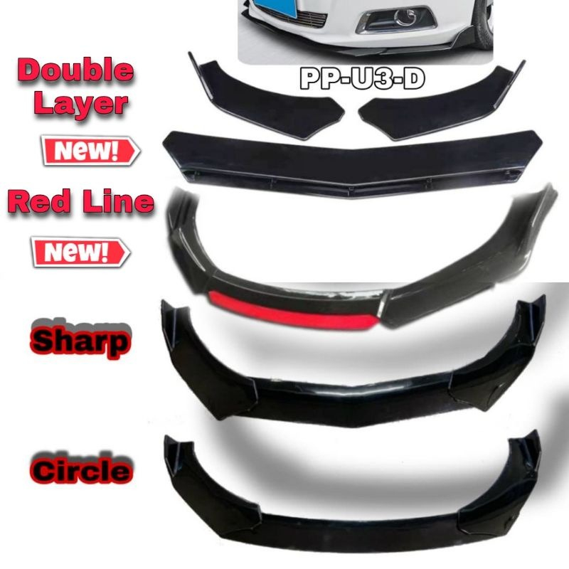 💥READY STOCK💥UNIVERSAL FRONT LIP CHIN BUMPER UV BLACK BODY KITS ...