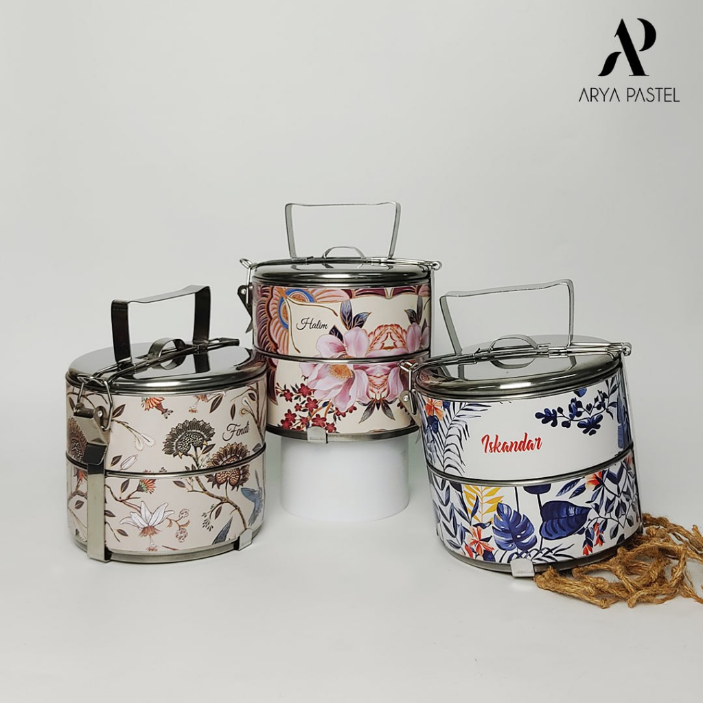 PERSONALIZED DESIGN TIFFIN 2 TIER, TIFFIN/MANGKUK TINGKAT, CUSTOM LETAK ...