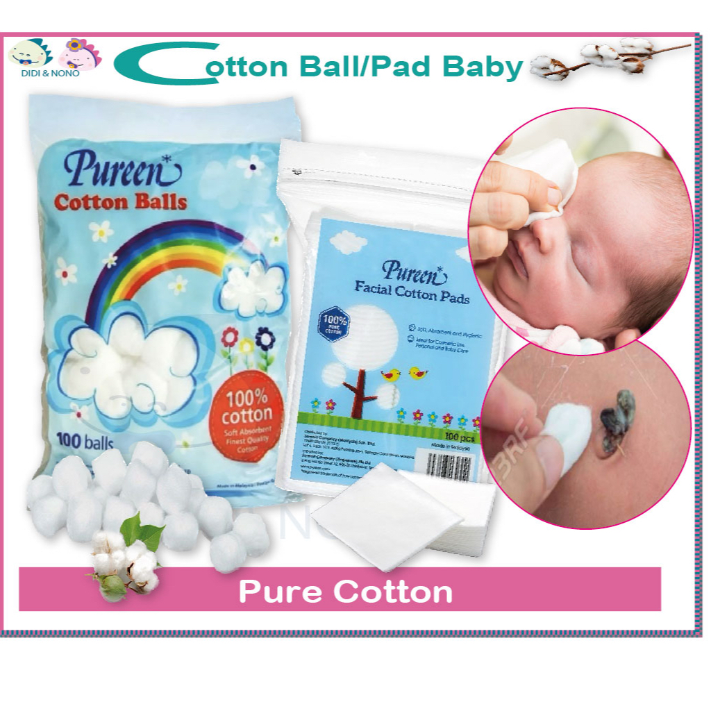 [1pack] Pureen Cotton Ball 100% Kapas Bulat kapas baby bulat premium ...