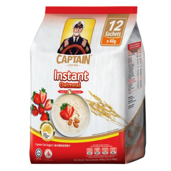 Captain Instant Oatmeal 40g x 12 sachets - Exp 2025 | Shopee Malaysia