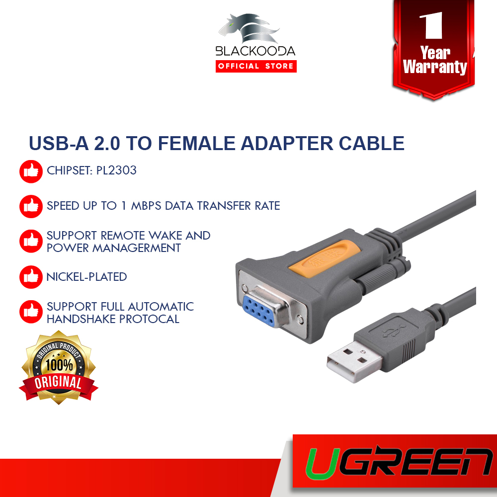 Usb to Com RS232 converter cable UGREEN 20201 1.5m long | Shopee Malaysia