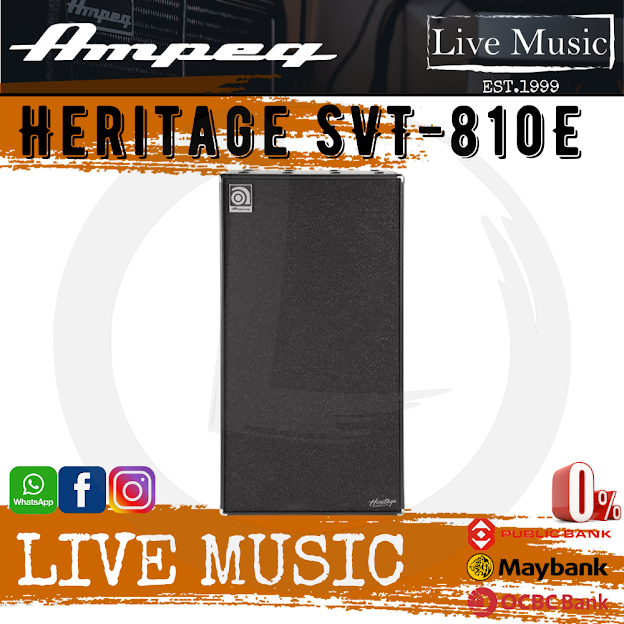 Ampeg Heritage SVT-810E 8x10" 800-Watt Bass Cabinet ( SVT810E / SVT ...