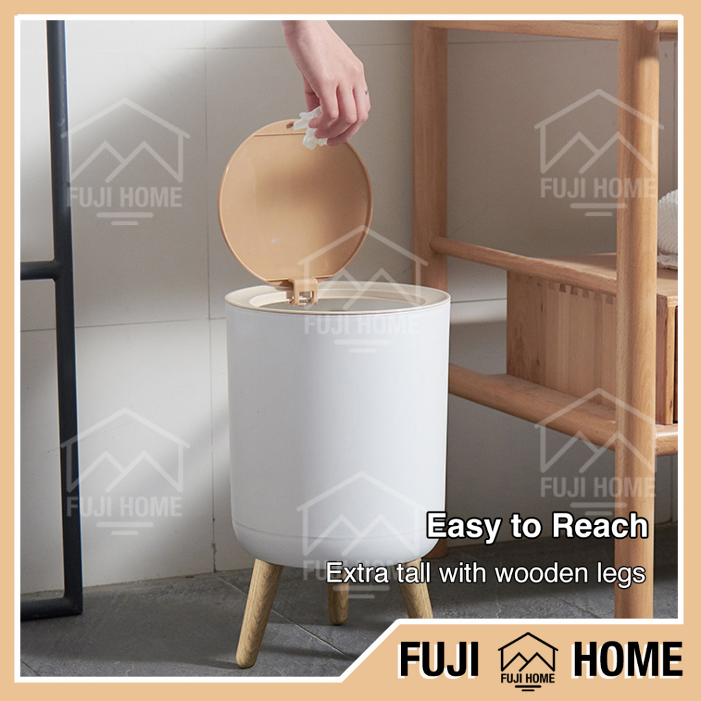 🏠READY STOCK🏠10L 7L 2L Trash Can Nordic Style High Foot Dustbin Kitchen ...