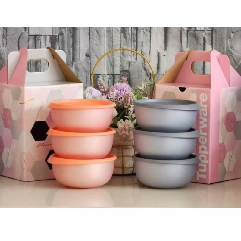 Tupperware Blossom Bowl 550ml / 1.3L One Touch Bowl/ gourmet set food ...
