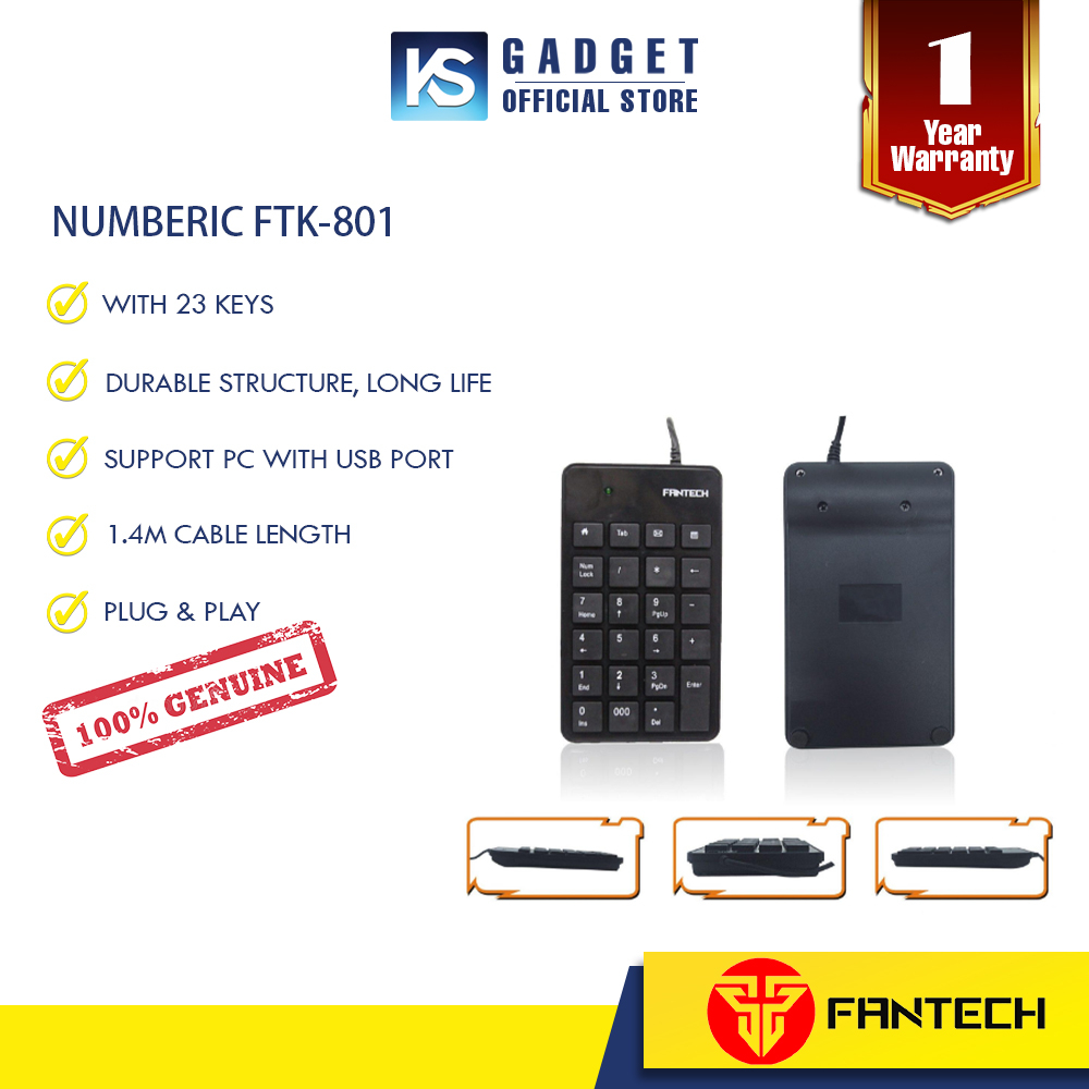 FANTECH FTK-801 Numberic Keypad With 4 Office HotKeys | Shopee Malaysia
