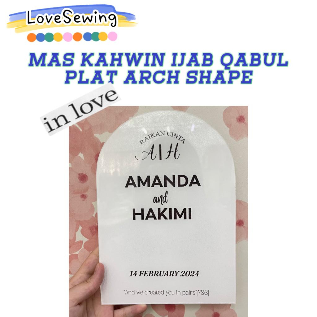 WEDDING/EVENT/ HANTARAN MAS KAHWIN /Arch shape with wording/Board ...