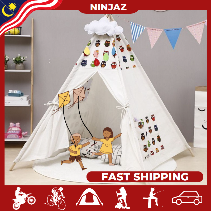 Baby Out Door Portable Canva Tipi Triangle Foldable Teepee Kids Deco ...