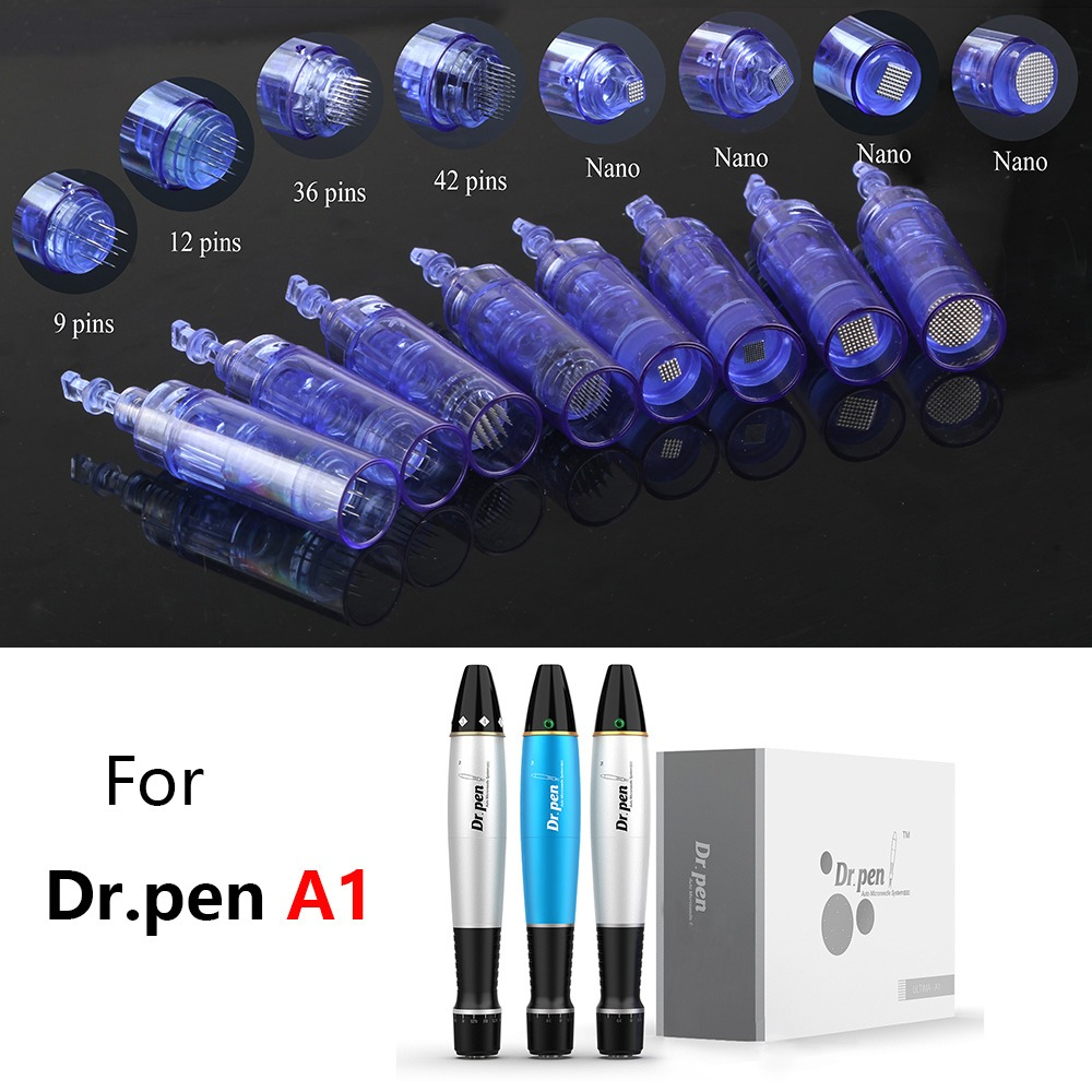 Blue A1 Dermapen Needle Eyebrow Embroidery Needle Bayonet Port 1 pin, 3 ...