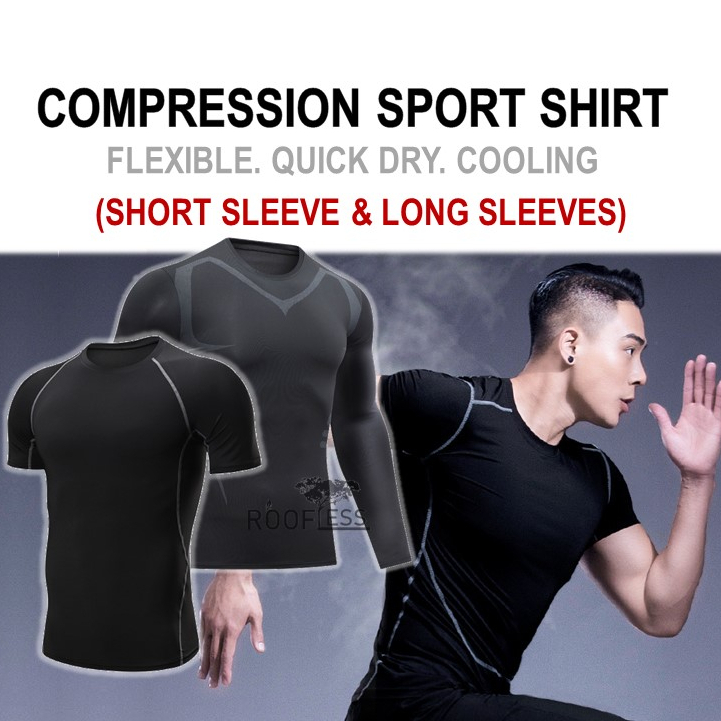ROOFLESS Compression Shirt Men Tight Shirt Running Men Gym Shirt Sport ...