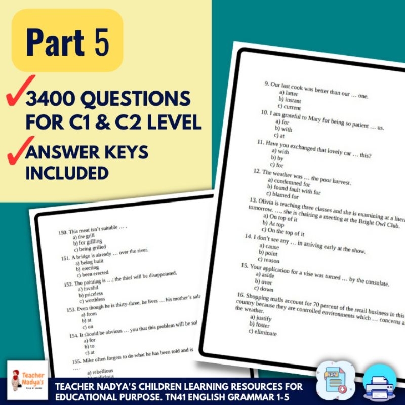 [ Printable / PDF ] English Grammar Exercises With Answers A1, A2, B1 ...