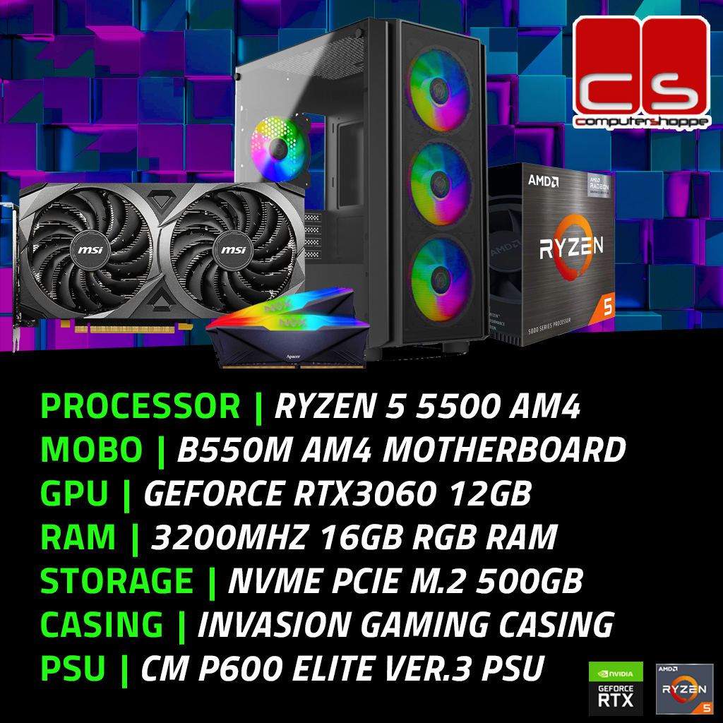 Ryzen 5 5500 with RTX3060 Gaming PC Package | Shopee Malaysia