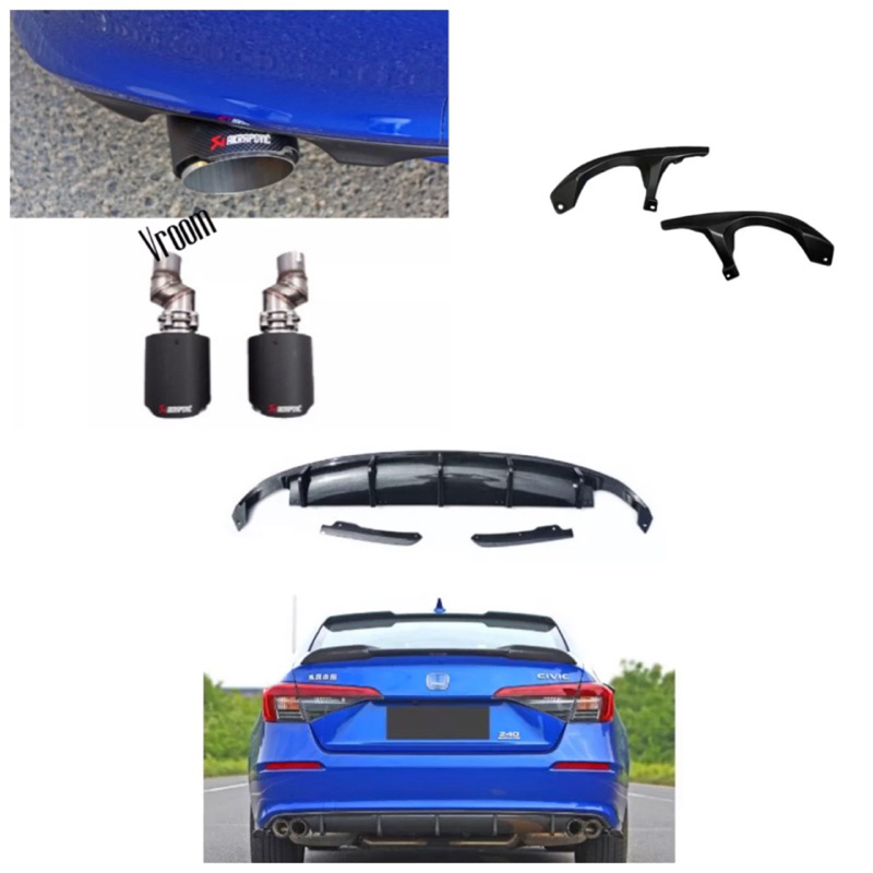 Civic FE 2022 Rear Diffuser Lips MC Civic FE 1.5 Turbo Rs V-Spec E-Spec ...