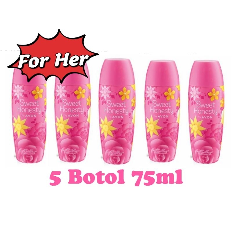 💥5 BOTOL💥Avon Sweet Honesty Classic Roll-On-Deodorants 75ml | Shopee ...
