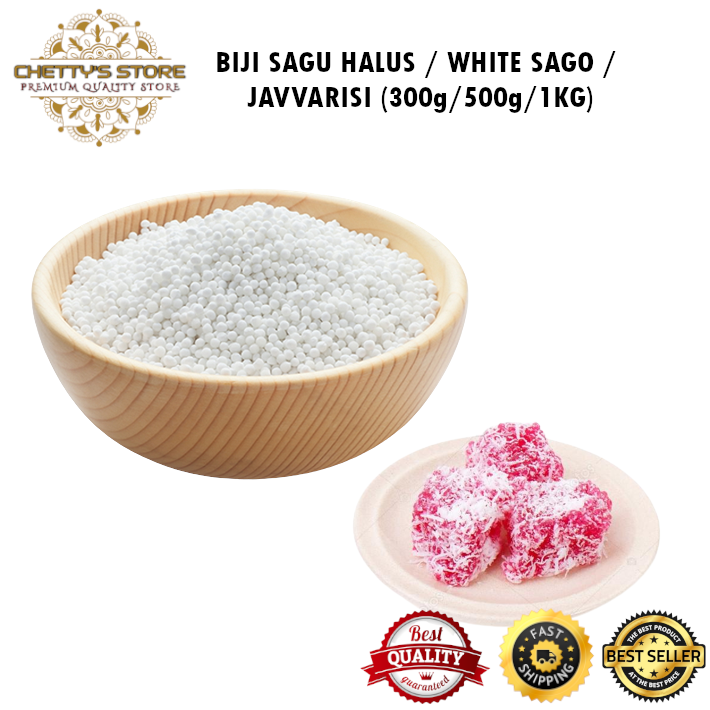 (IMPORTED INDIA) BIJI SAGU HALUS / WHITE SAGO / JAVVARISI (300g/500g ...