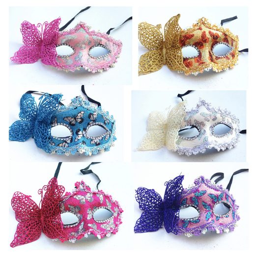 MSIA Ready Stock/ Side Butterfly Party Masks Masquerade Costume Party ...