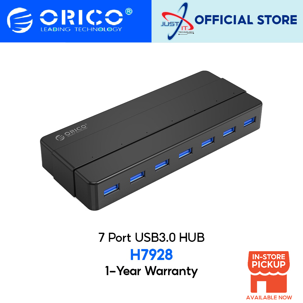 Orico H7928-U3 7-Port Usb3.0 Desktop Hub With Power Adapter | Shopee Malaysia