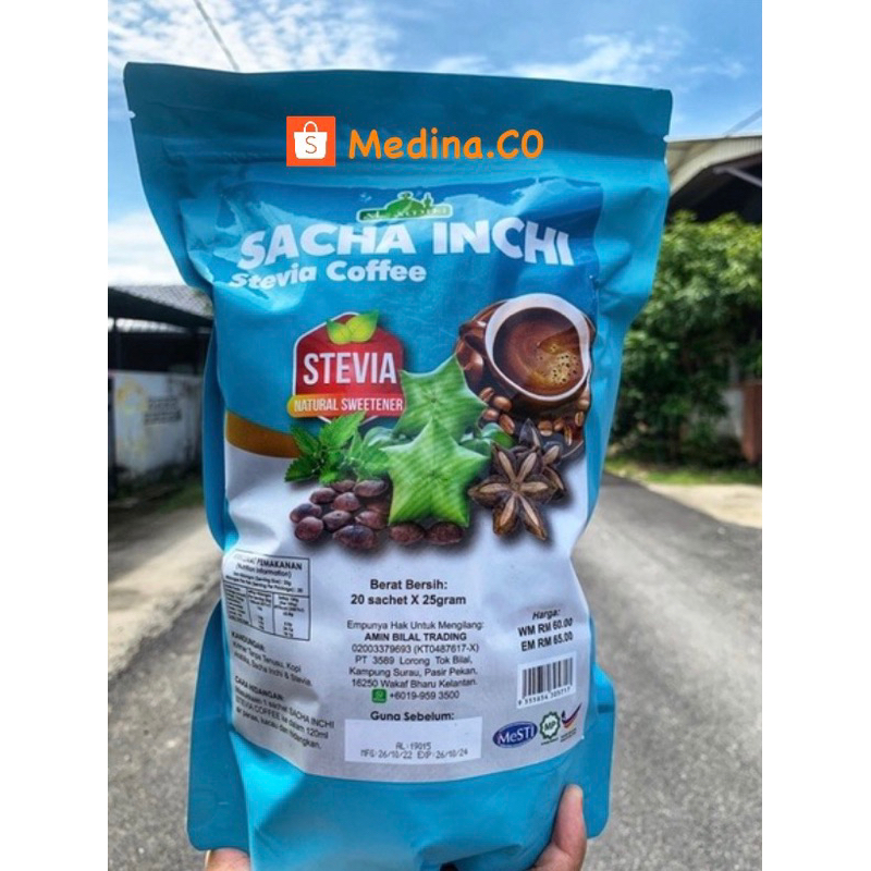 SACHA INCHI + STEVIA KOPI COFFEE PRACAMPUR 20 SACHET [ READY STOCK ...