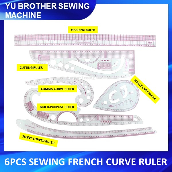 🔥READY STOCK🔥 6pcs Practical Sewing French Curve Cutting Ruler Measure ...