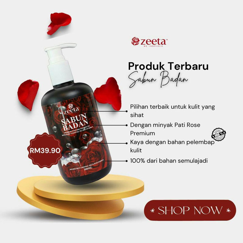 Gel Mandian Mandi Bunga Zeeta 300ml | Sabun Badan Zeeta | Shopee Malaysia