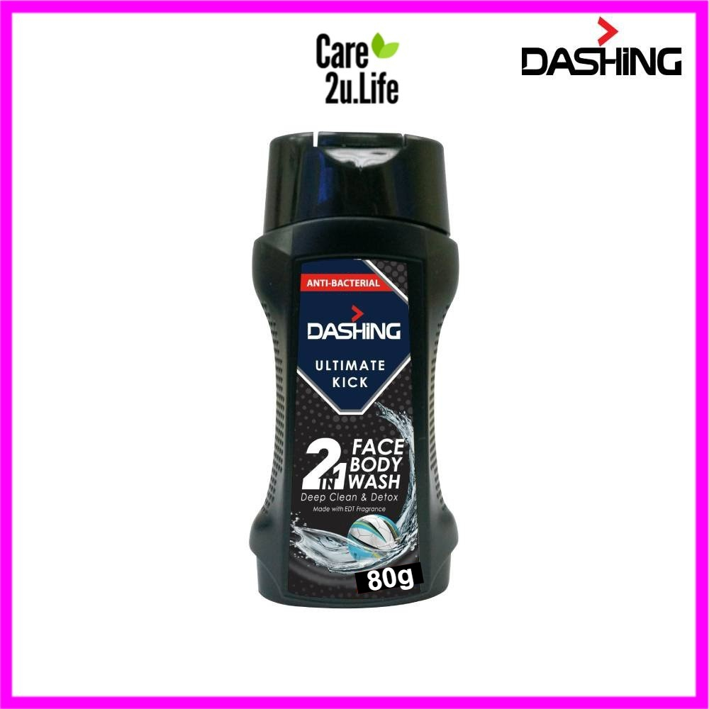 Dashing Travel Pack Body Wash Shower 2 in 1 Face Ultimate Kick Cool 80g ...