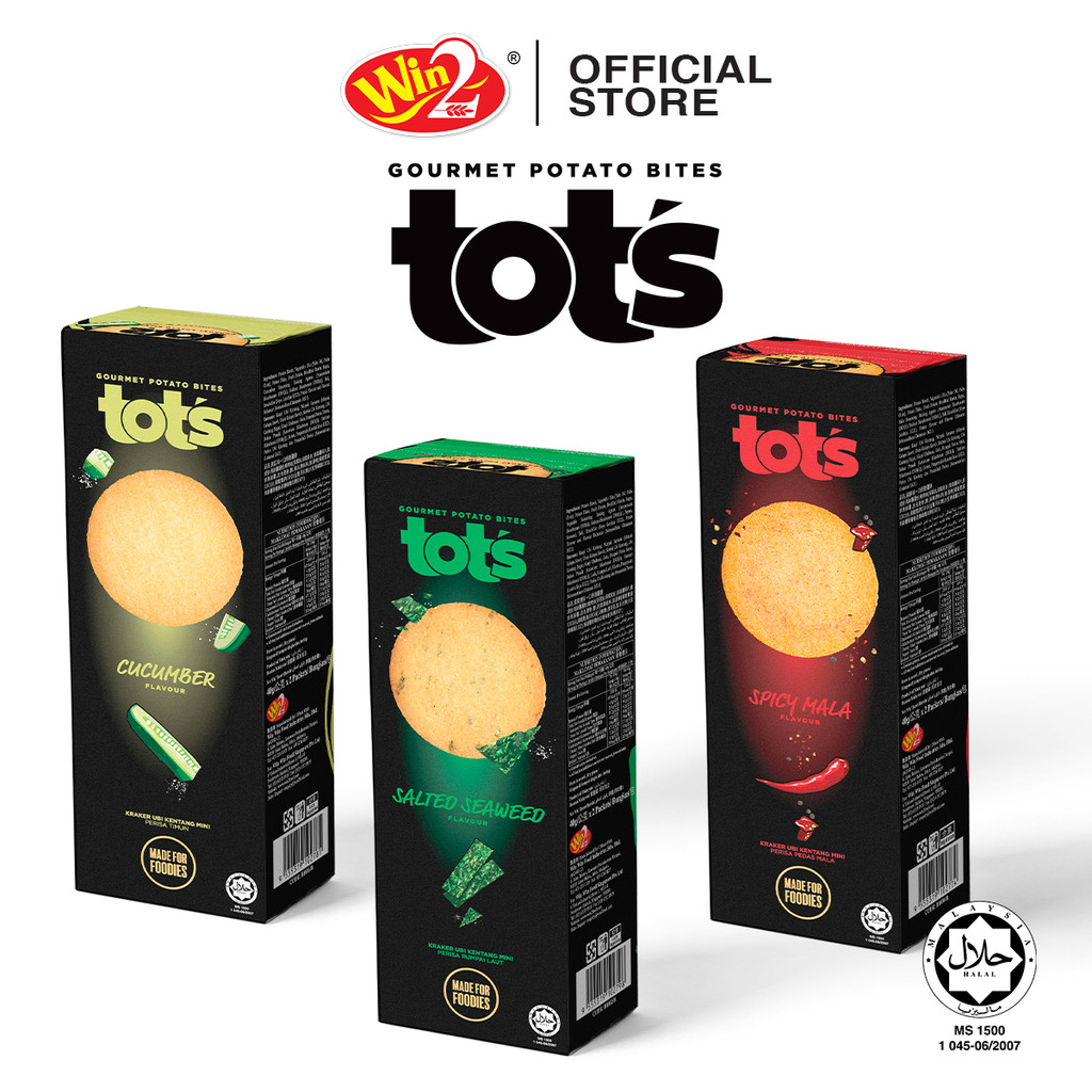 Win2 - Tot's Gourmet Potato Bites 80G / Win2 - KRAKER UBI KENTANG MINI ...