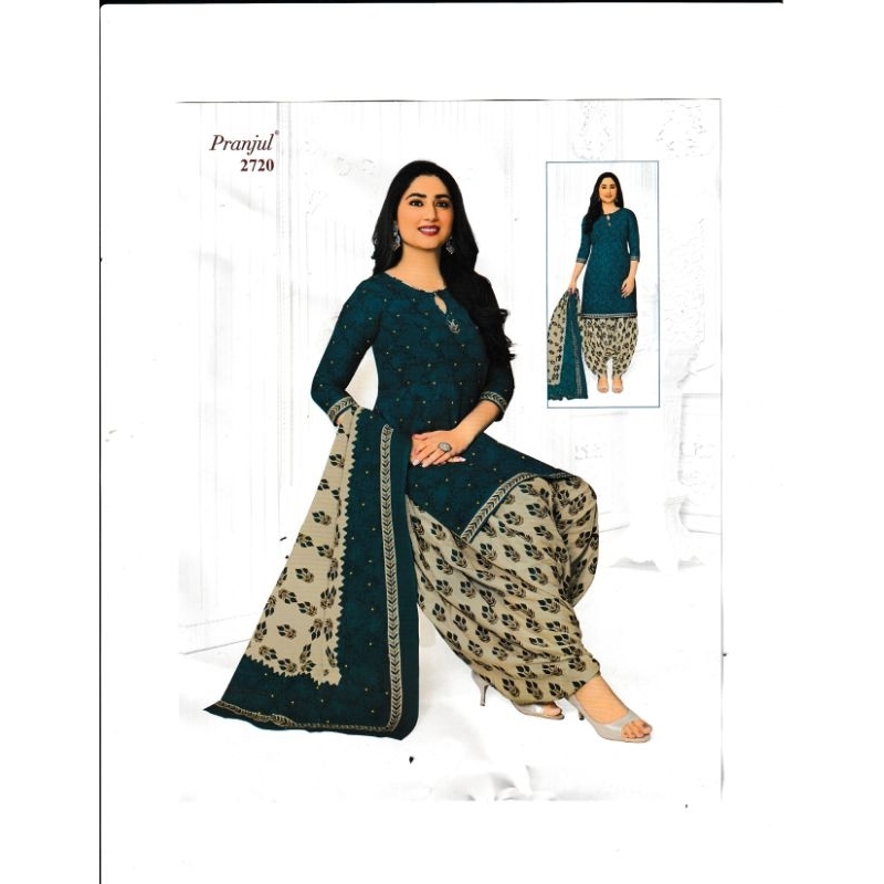 [3XL-5XL] PRANJUL Cotton Patiala Punjabi Suit Readymade / Baju ...