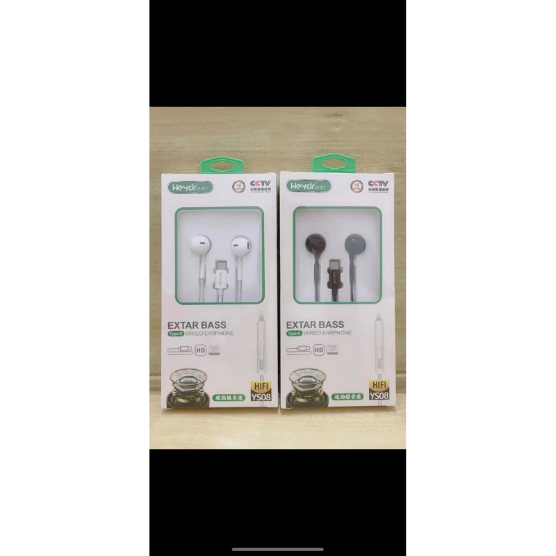 😄NEW STOCK😁 HEYDR EARPHONES HIGH-DEFINTION SOUND QUALITY MODEL：-🌹YS08🌹 •••TYPE C ••• | Shopee ...