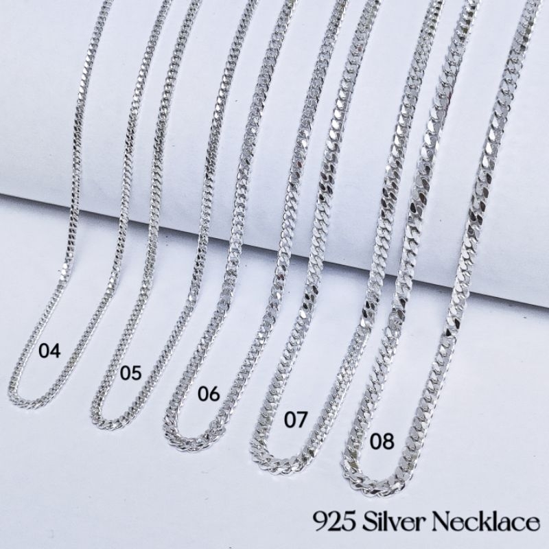 925 Silver Necklace Rantai Leher Perak Tulen 925纯银项链 (jenis mesin ...