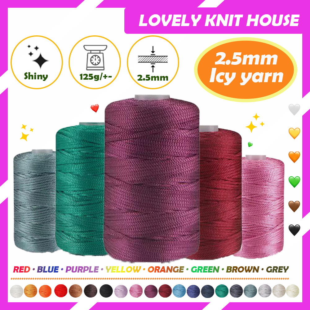 Icy yarn 2.5mm 20 color benang kait | Shopee Malaysia