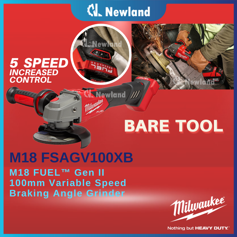 Milwaukee M18 Variable Speed Braking Angle Grinder With Slide Switch ...