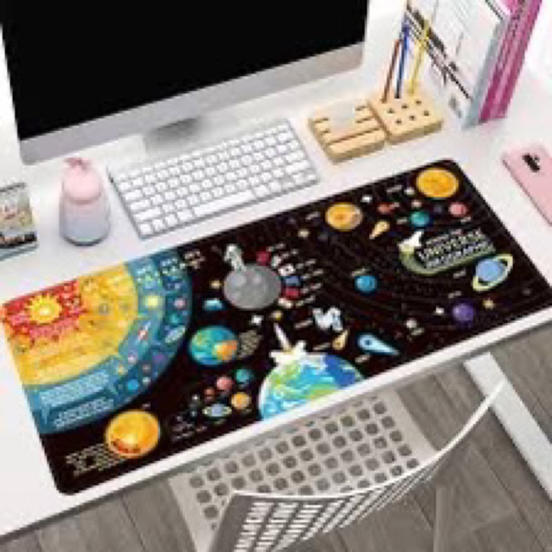 space planet gaming mouse pad deskpad large rubber keypad surface for ...