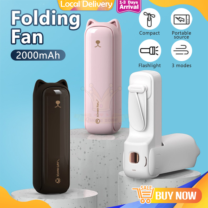 Mini Electric Fan Pocket Fan Multifunction Handheld Portable Outdoor ...